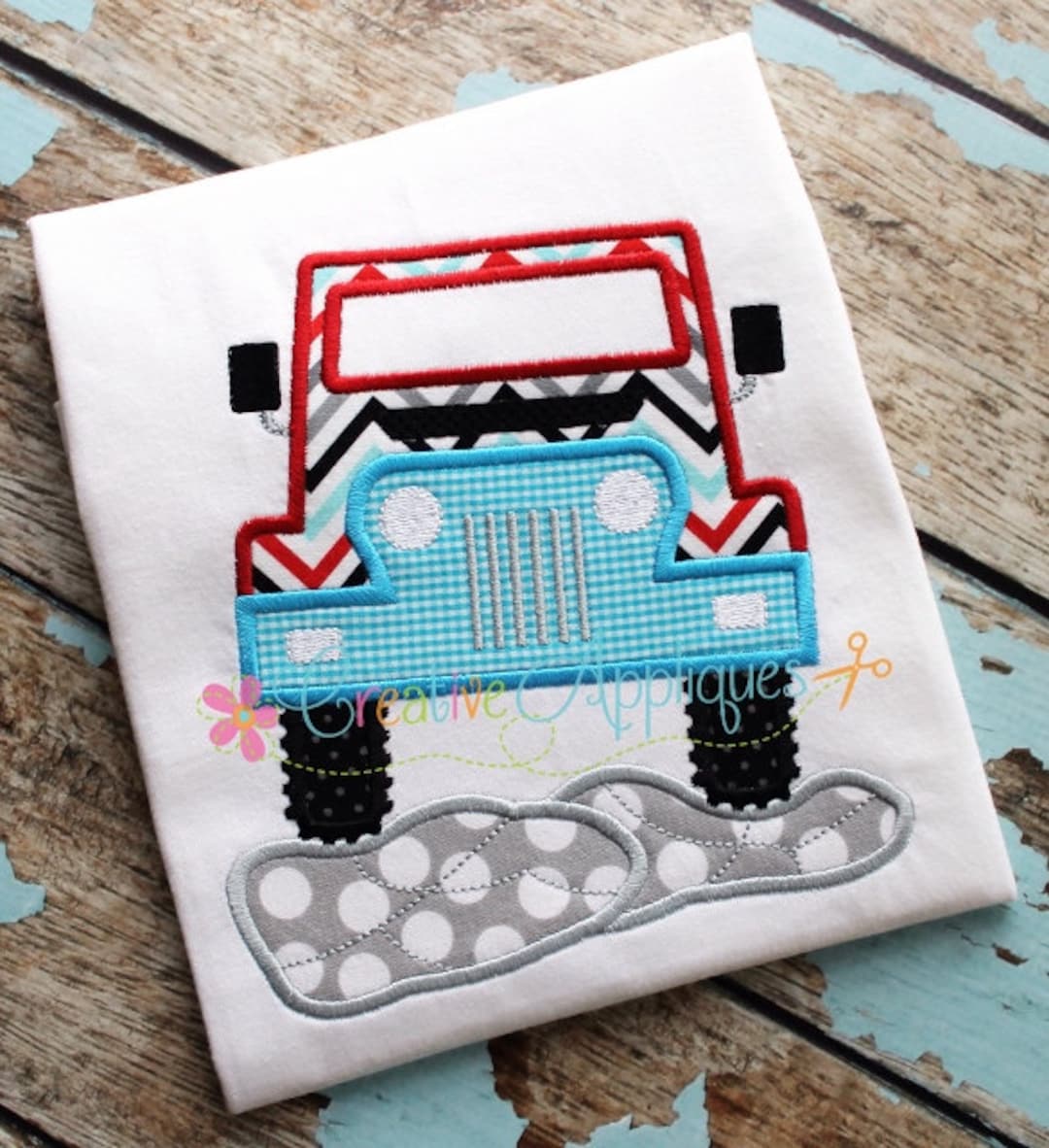 Truck 4x4 4 Wheeling Machine Embroidery Applique Design 4 Sizes, Truck ...
