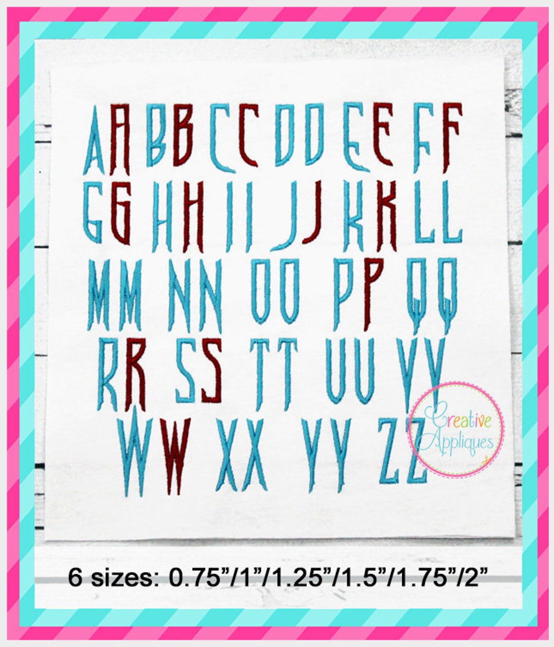 Frankie Font 6 SIZES Embroidery Font Alphabet Digital Machine ...