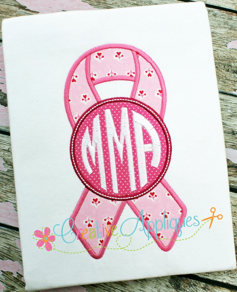 Monogram Awareness Support Ribbon Digital Machine Embroidery - Etsy