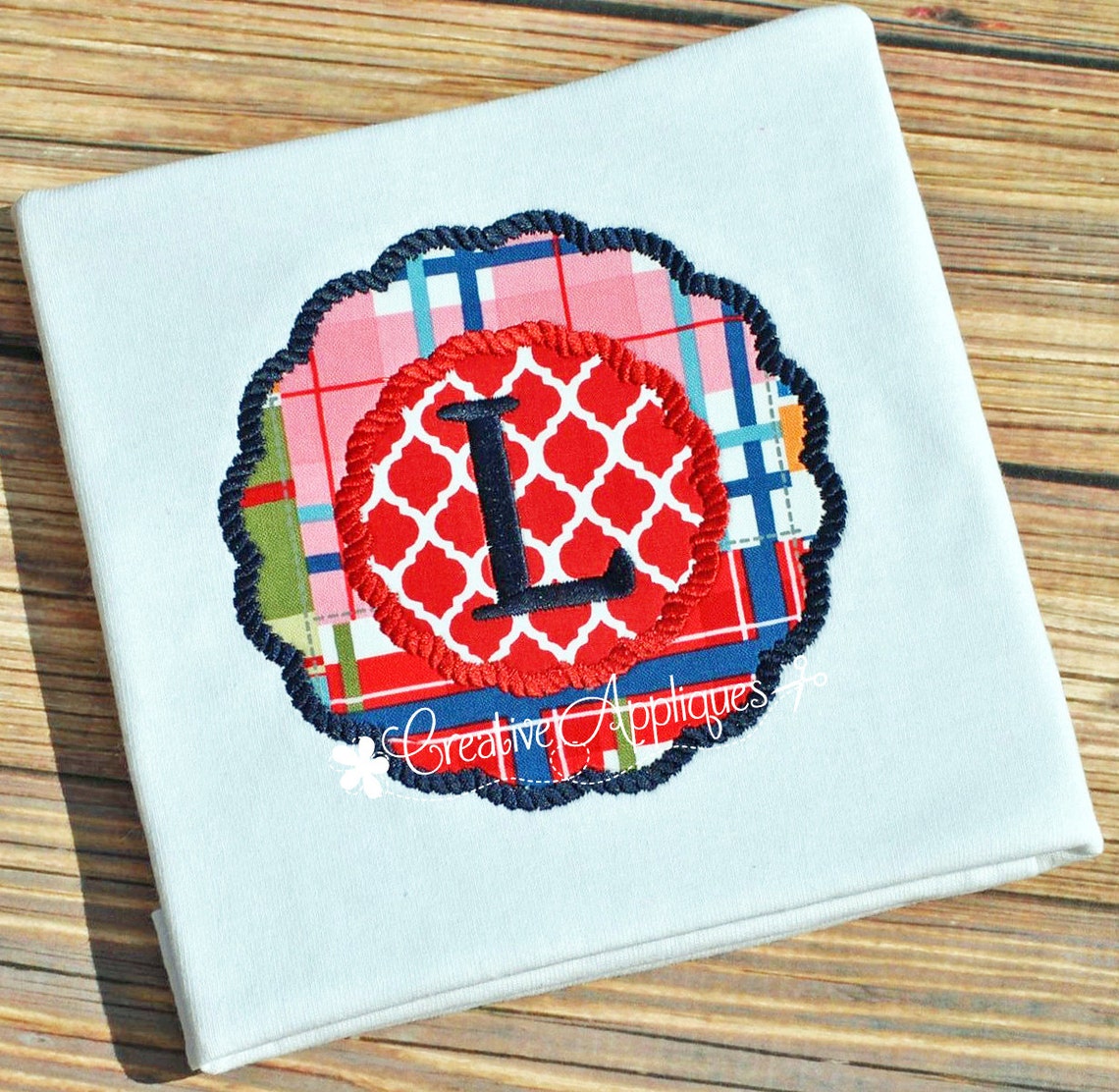 Double Scallop Rope Stitch Monogram Frame Digital Machine - Etsy