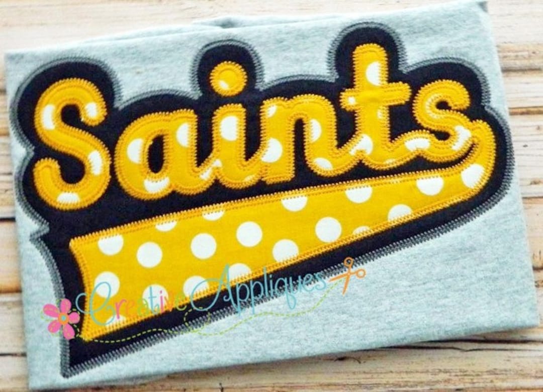 Saints Digital Machine Embroidery Applique Design 6 Size, Saints Team ...