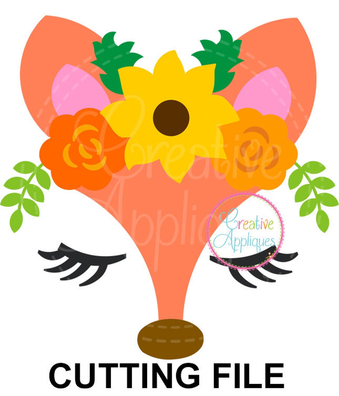 Fox Face Flower Crown SVG Cutting File, Fox Cut File, Fox Cutting File ...