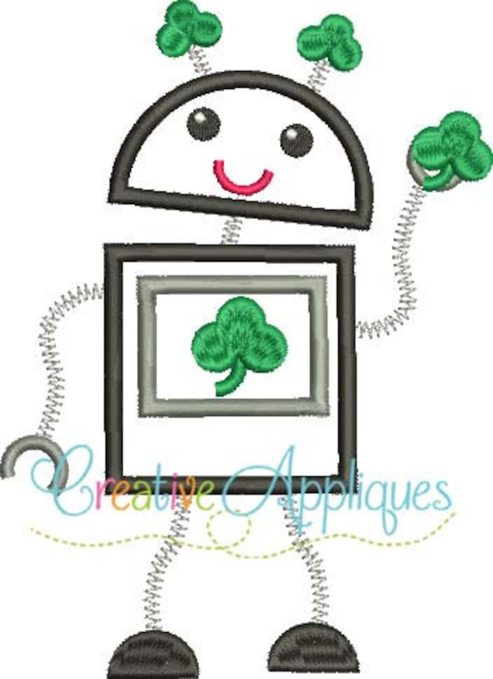 Robot Clover Shamrock St Patrick'sday 5 Sizes Digital - Etsy