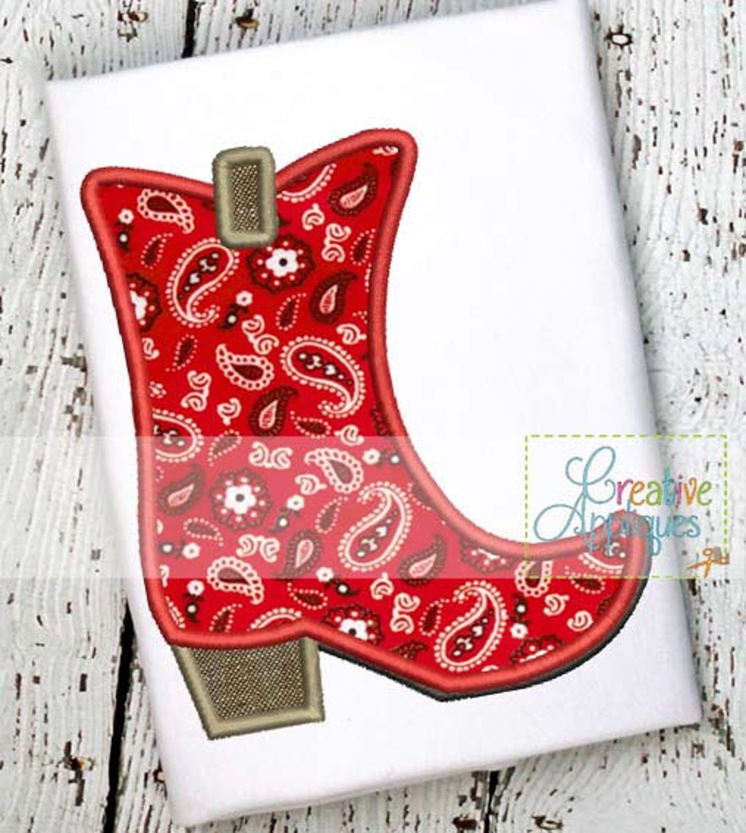 Cowboy Boot Digital Machine Embroidery Applique Design 4 Sizes - Etsy