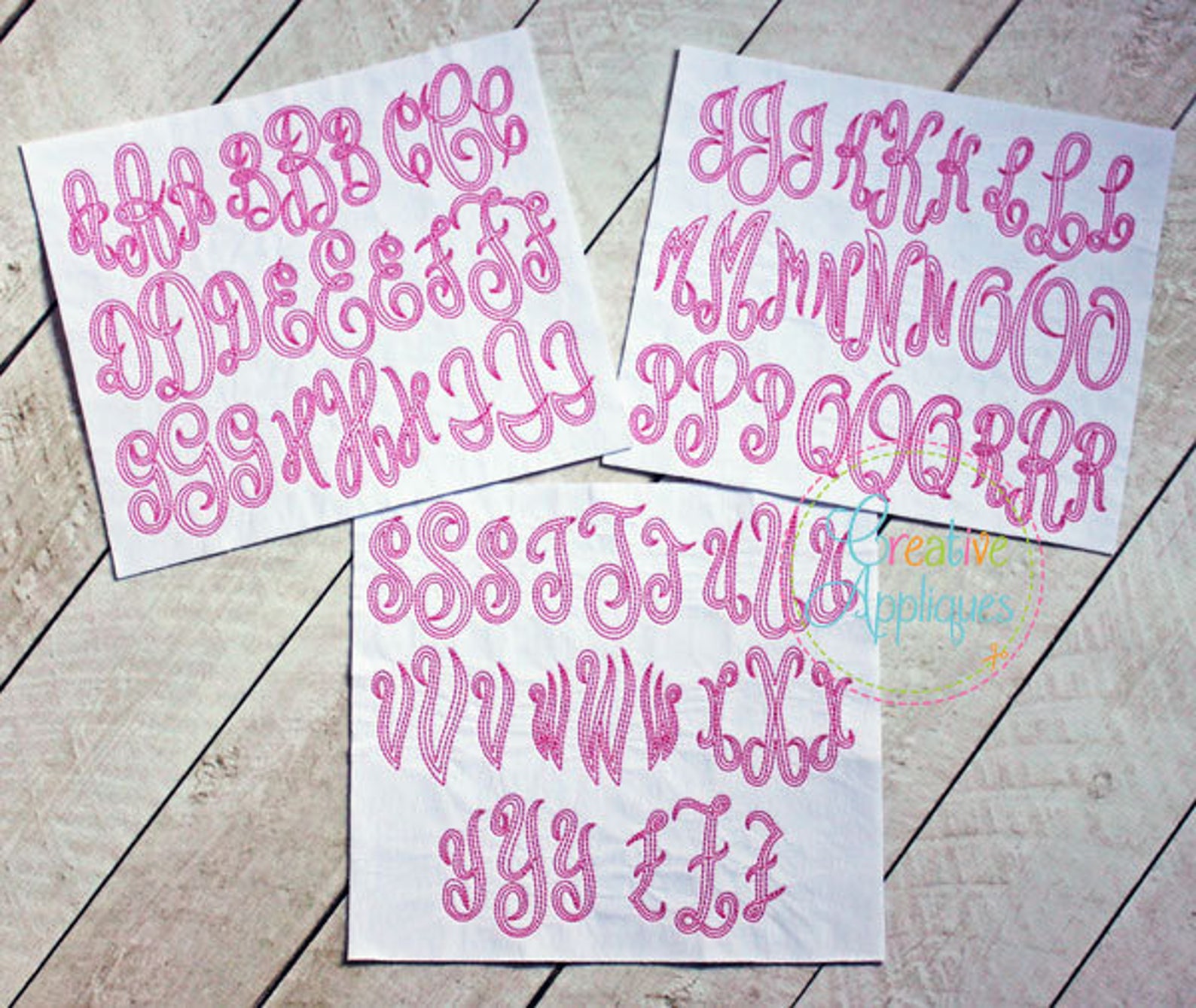 LARGE 4 SIZES! Empire Floss Embroidery Monogram Alphabet Font Digital ...