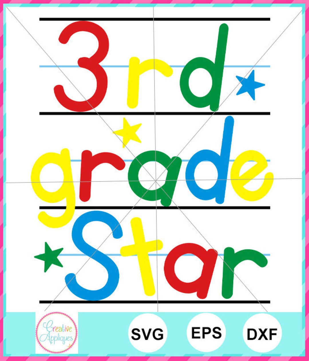 3rd Grade Star Svg Cutting File, 3rd Grade Svg Cut File, 3rd Grade ...