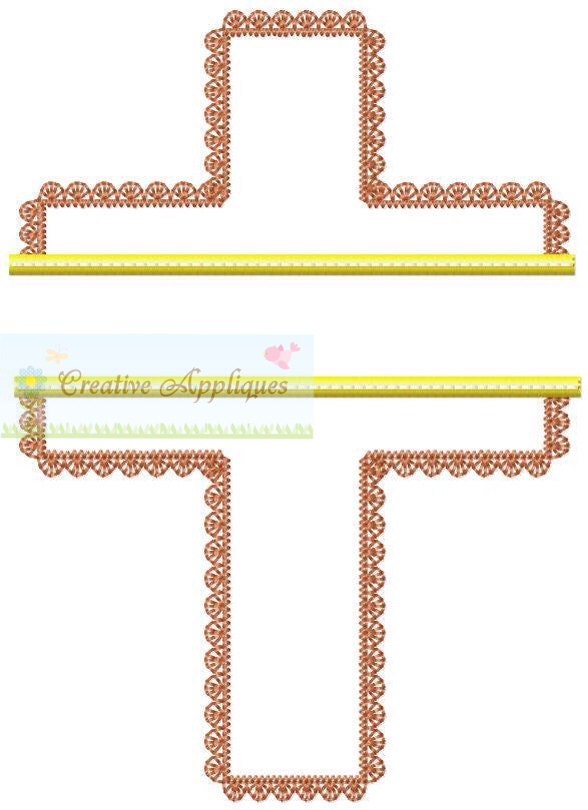 Cross Split Lace Decorative Stitching Digital Machine Embroidery ...
