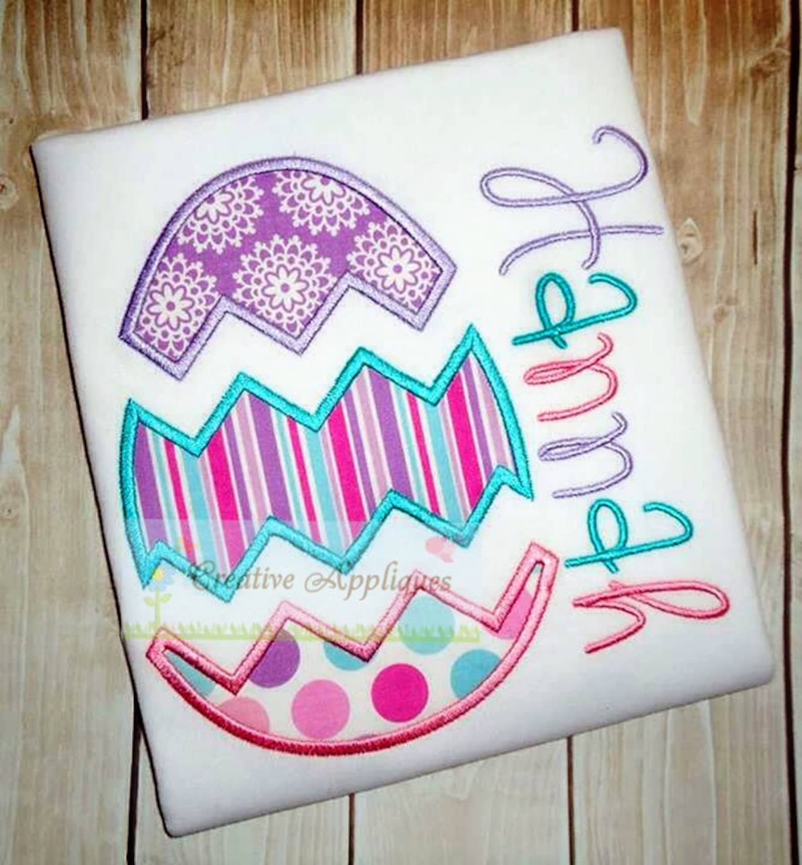 Easter Egg Chevron Digital Machine Embroidery Applique Design - Etsy