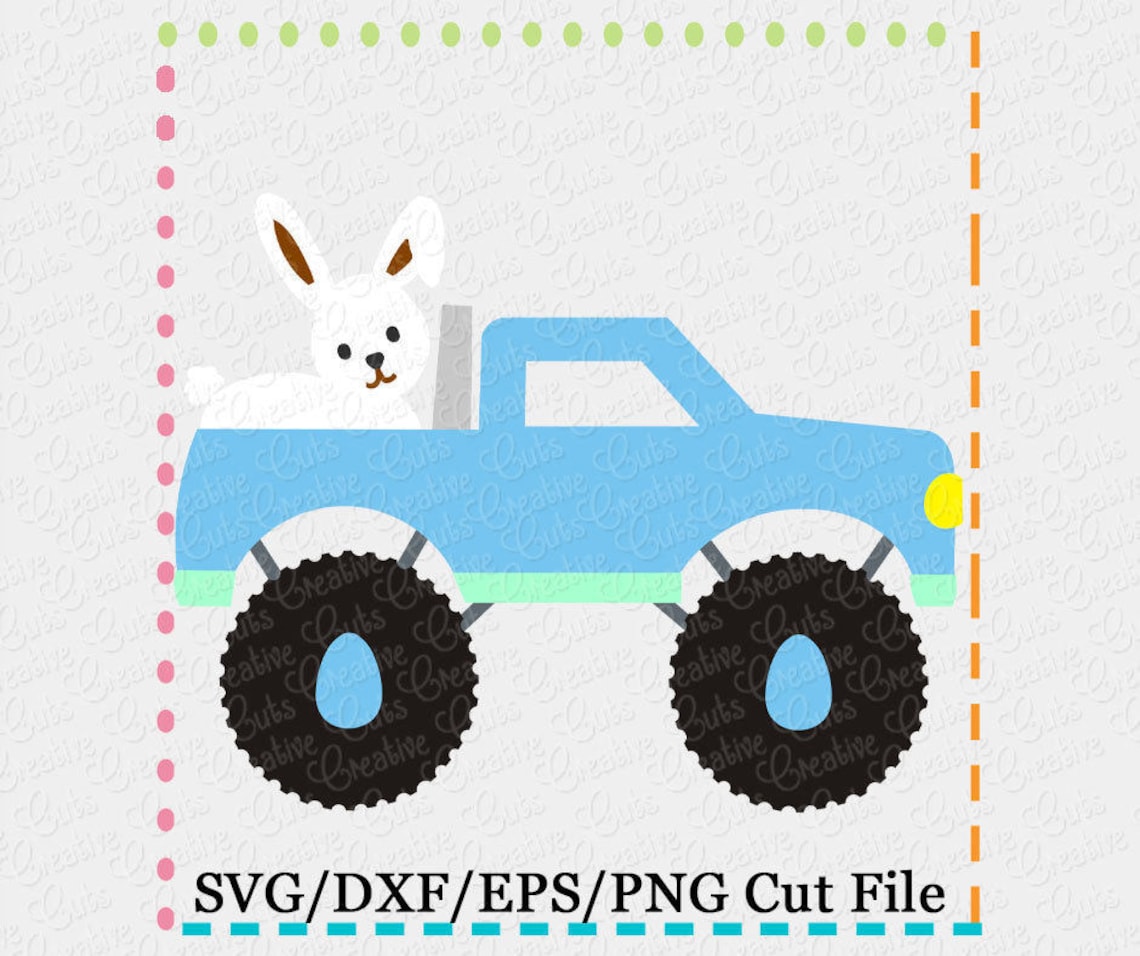Easter Bunny Rabbit Monster Truck SVG Cutting File Easter - Etsy