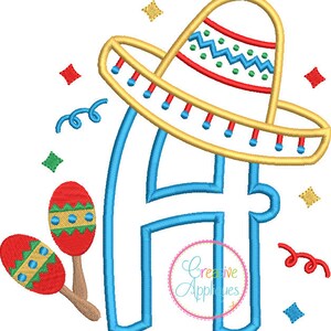 EXCLUSIVE SET Sombrero Alphabet Applique Digital Machine Embroidery ...