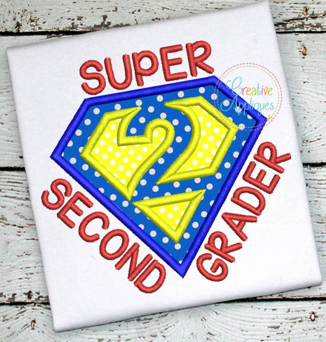 Super 2nd Second Grade Grader Digital Machine Embroidery Applique ...