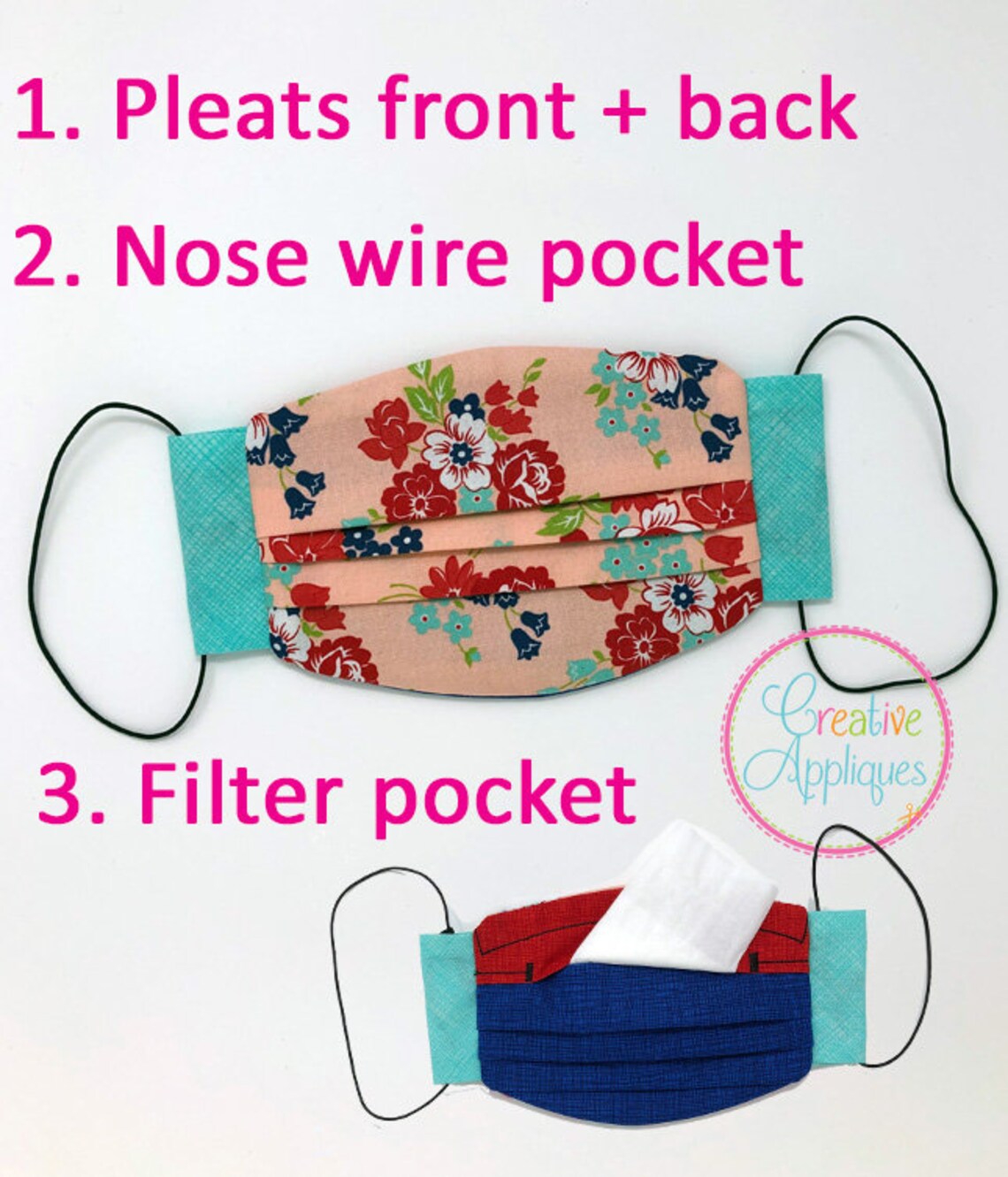 4 SIZES in the Hoop Face Mask Digital Machine Embroidery | Etsy