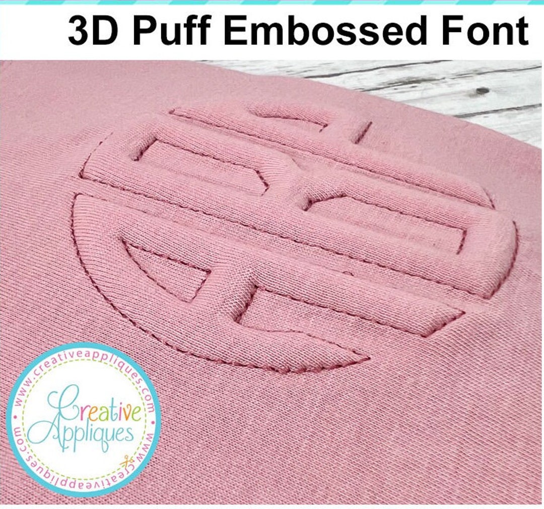 EMBOSSED Circle Monogram 3D Puff Foam Embroidery Font Machine ...