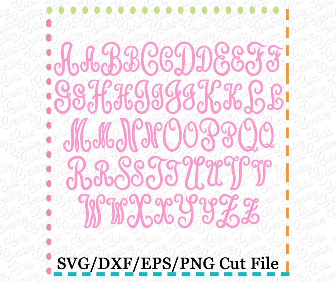 Classic Script Monogram Font SVG Eps DXF Cutting File, Script Font Svg ...