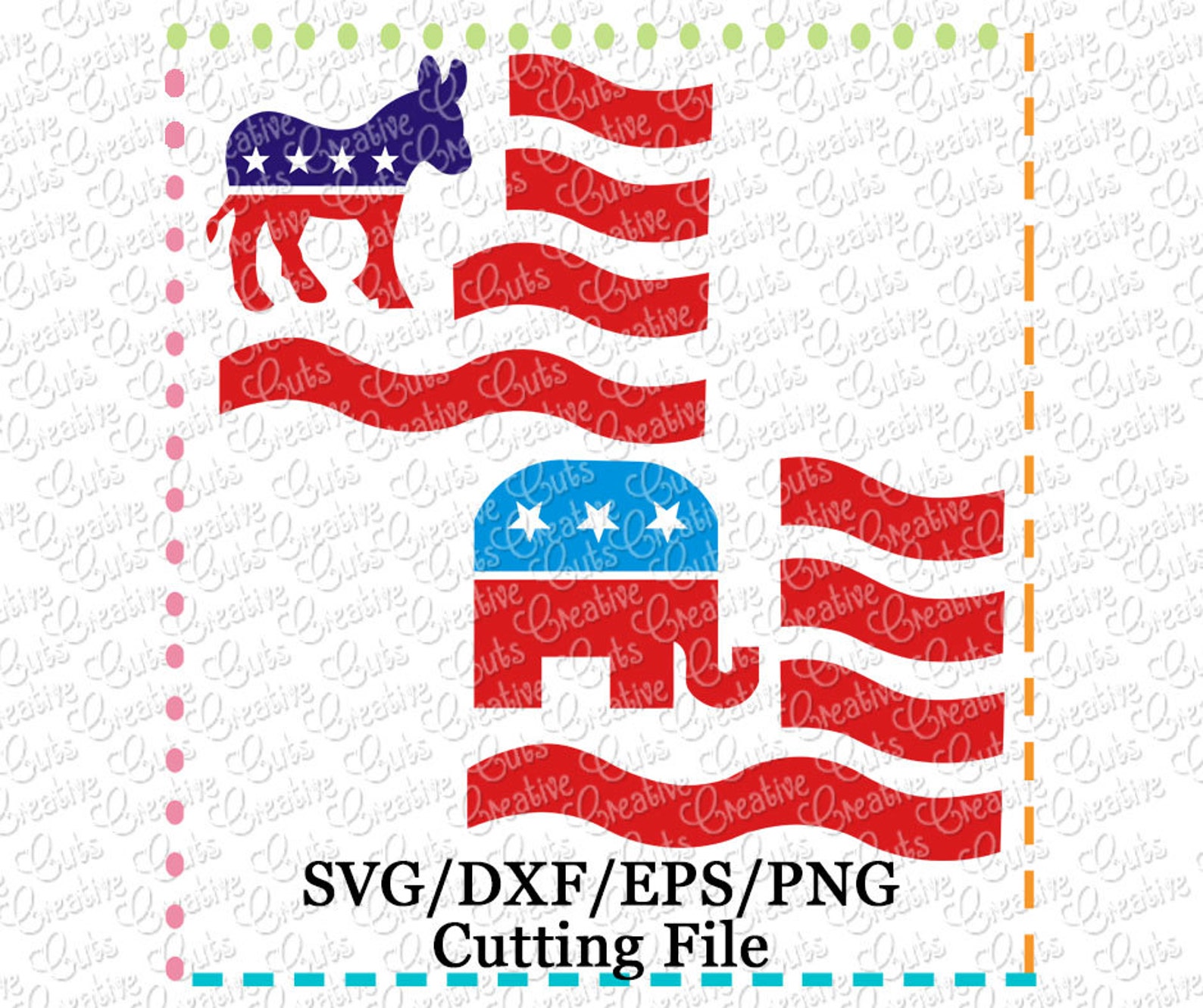 EXCLUSIVE SVG Eps DXF Cutting File Democratic Flag Svg - Etsy