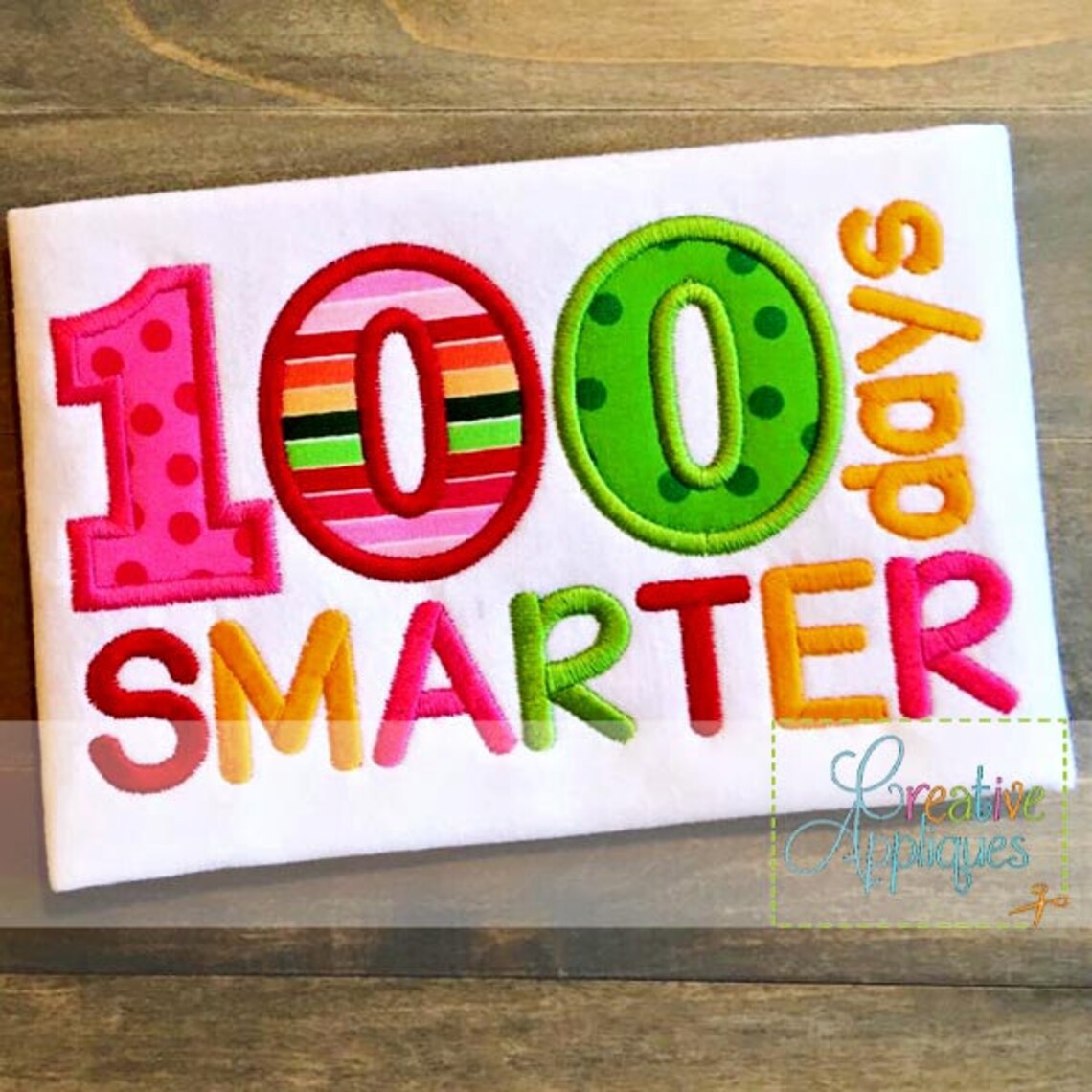 100 Days Smarter Digital Machine Embroidery Applique Design 4 - Etsy