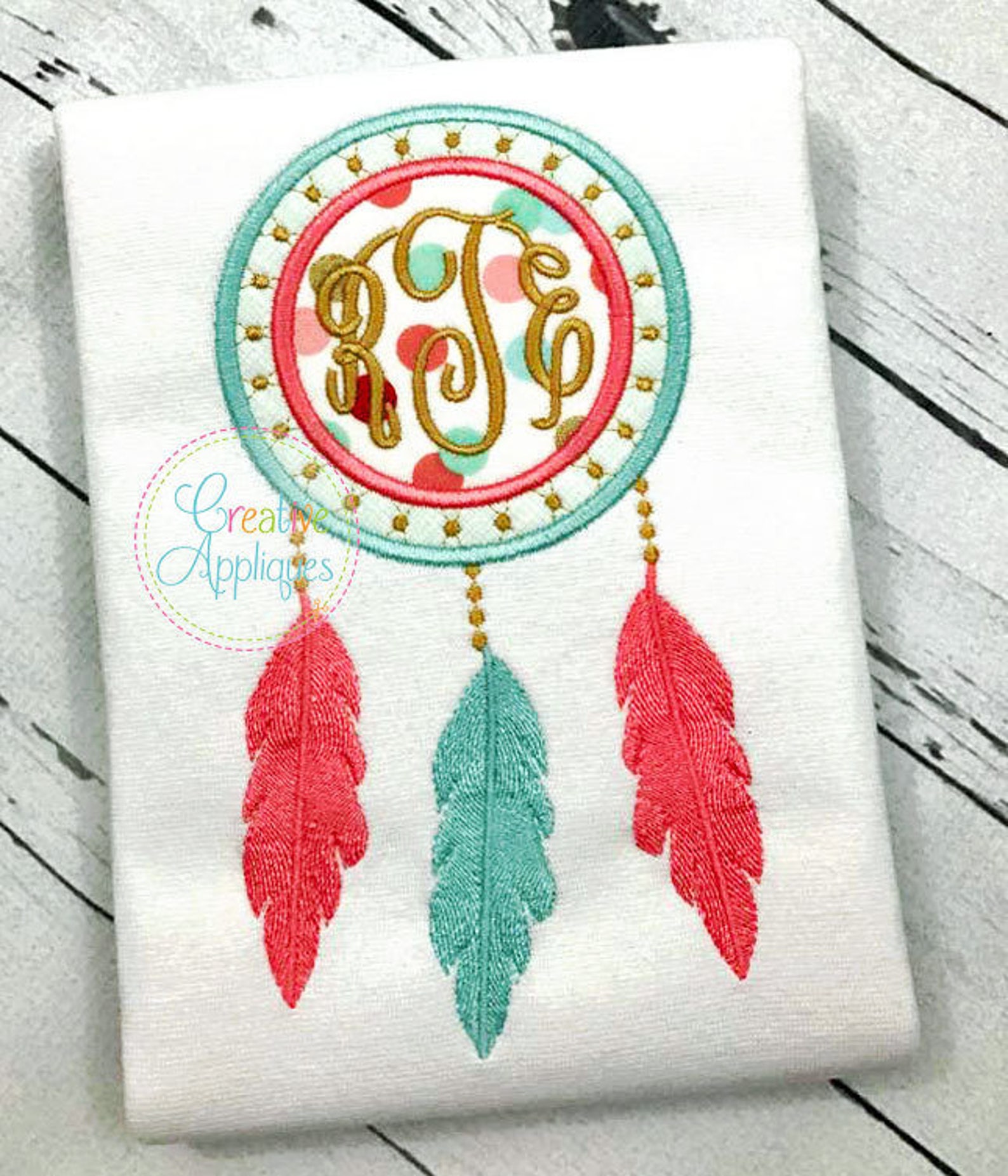Dream Catcher Monogram Digital Machine Embroidery Applique Design 4 ...