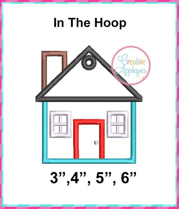 House Tag in the Hoop Applique Machine Embroidery Design 4 | Etsy