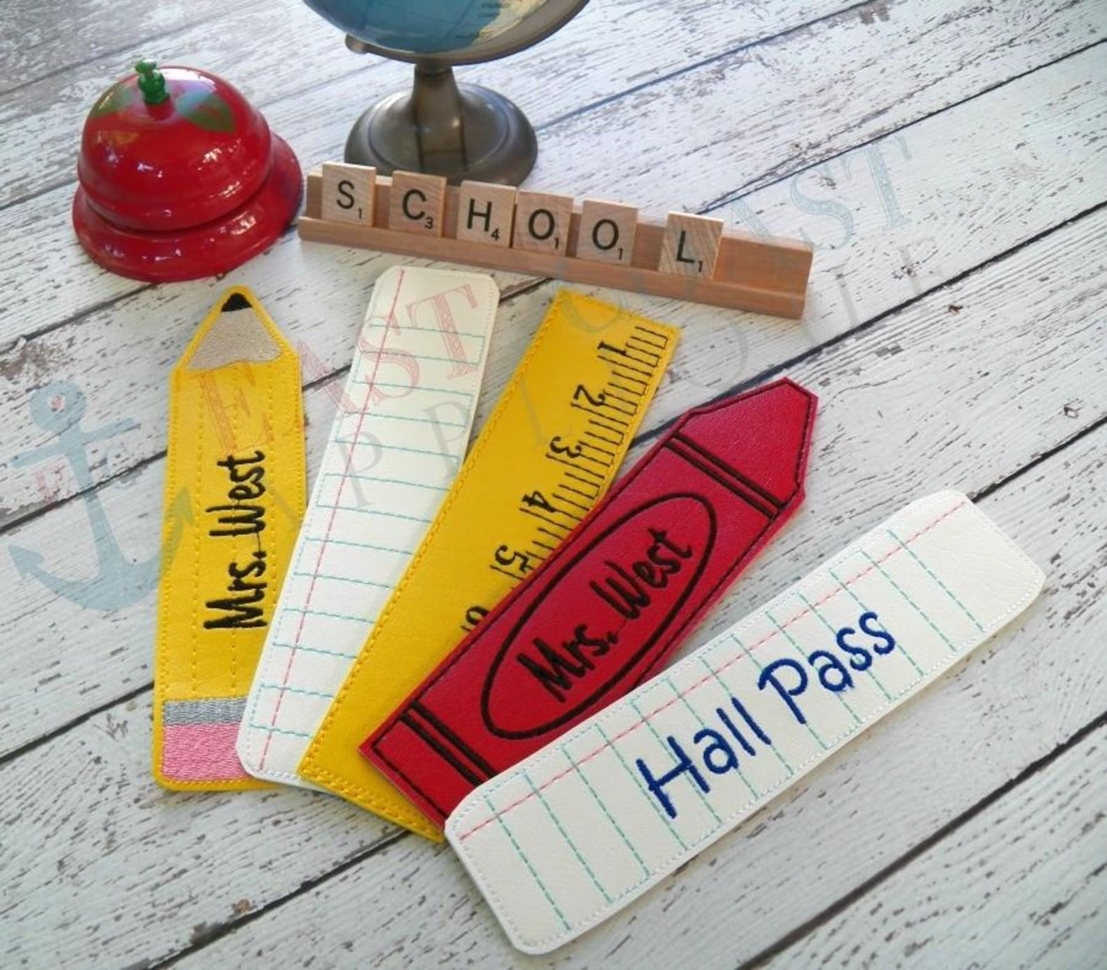 School Bookmarks in the Hoop Design, Machine Embroidery, Embroidery ...