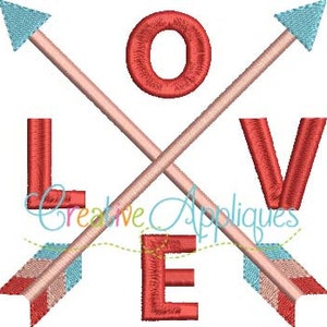 Tribal Love Arrows Valentine's Day Digital Machine Embroidery Design 4 ...