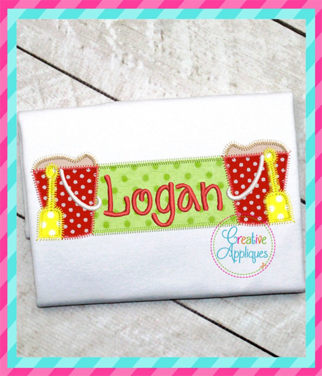 12 SIZES!!! Zigzag Stitch Sand Pail Frame Digital Machine Embroidery ...