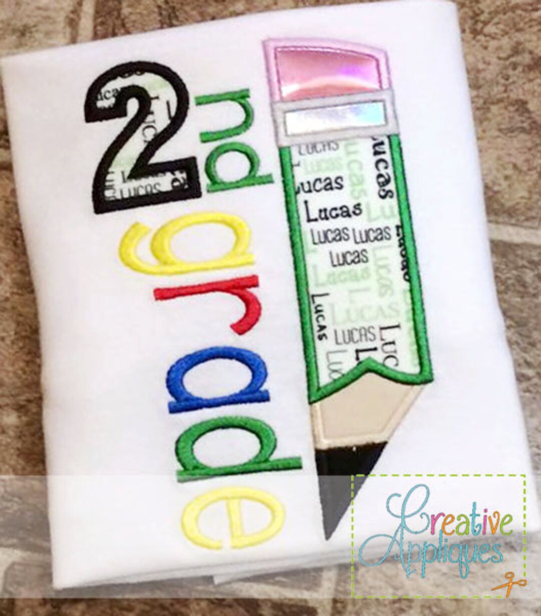 2nd Second Grade Pencil Digital Machine Embroidery Applique Design 4 ...