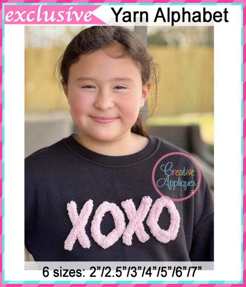 Yarn Alphabet Embroidery Machine Letters A-Z Applique Design 7 - Etsy