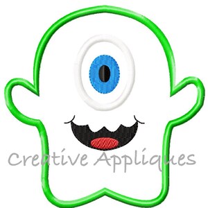 Smiling One Eyed Monster Digital Machine Embroidery Applique Design 4 ...