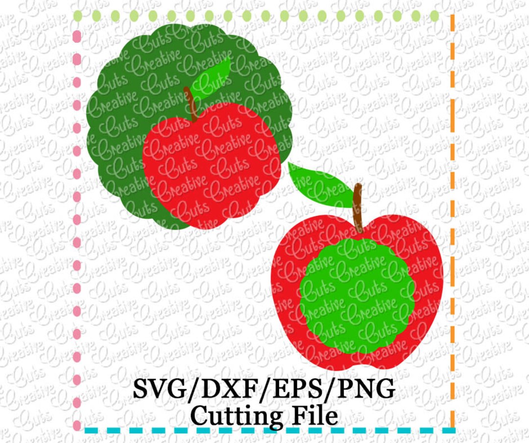 EXCLUSIVE SVG EPS Dxf Apple Scallop Cutting File, Apple Cut File, Apple ...