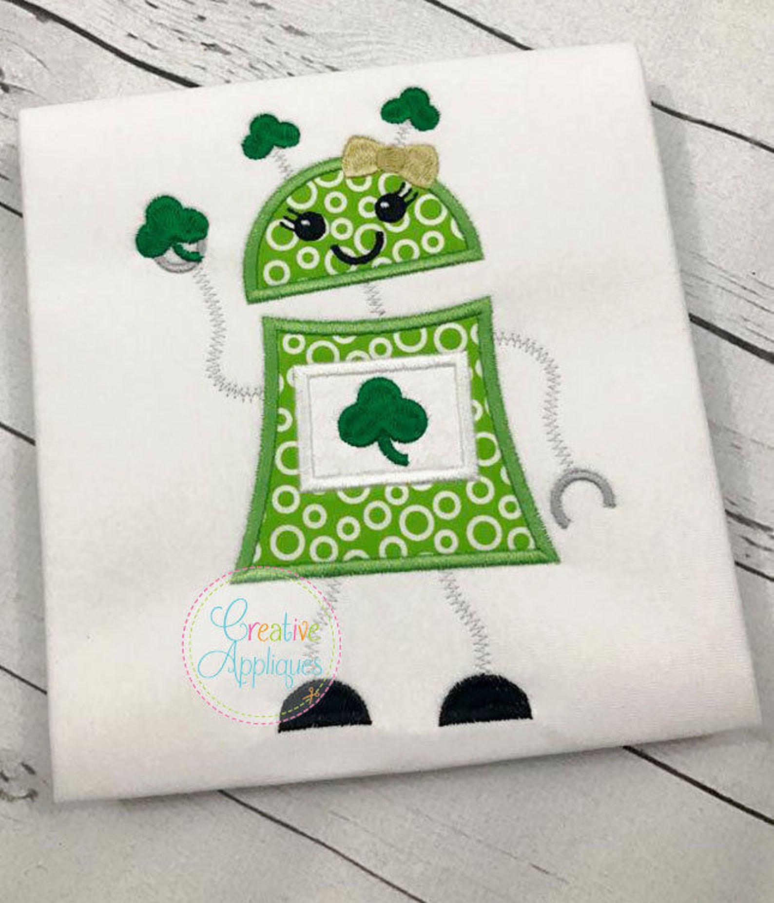 Robot Girl Clover Shamrock St Patrick'sday 5 Sizes Digital Machine ...