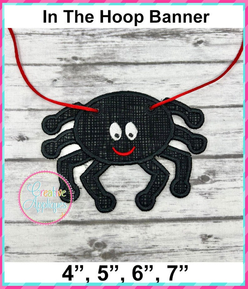 Spider Banner in the Hoop Machine Embroidery Design 4 Size in - Etsy