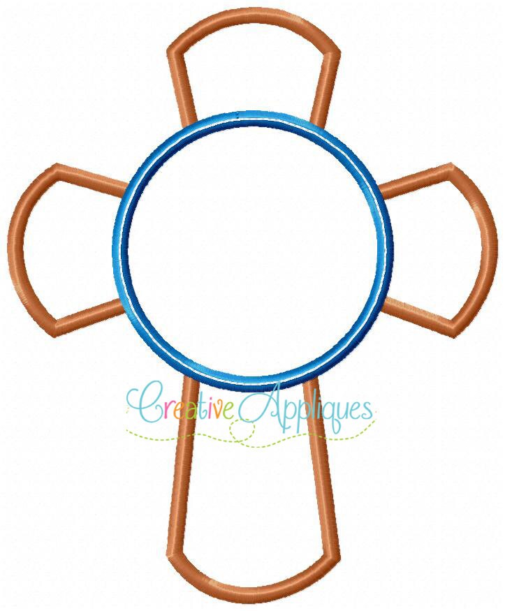 Monogram Cross Machine Embroidery Applique Design 4 SIZES | Etsy
