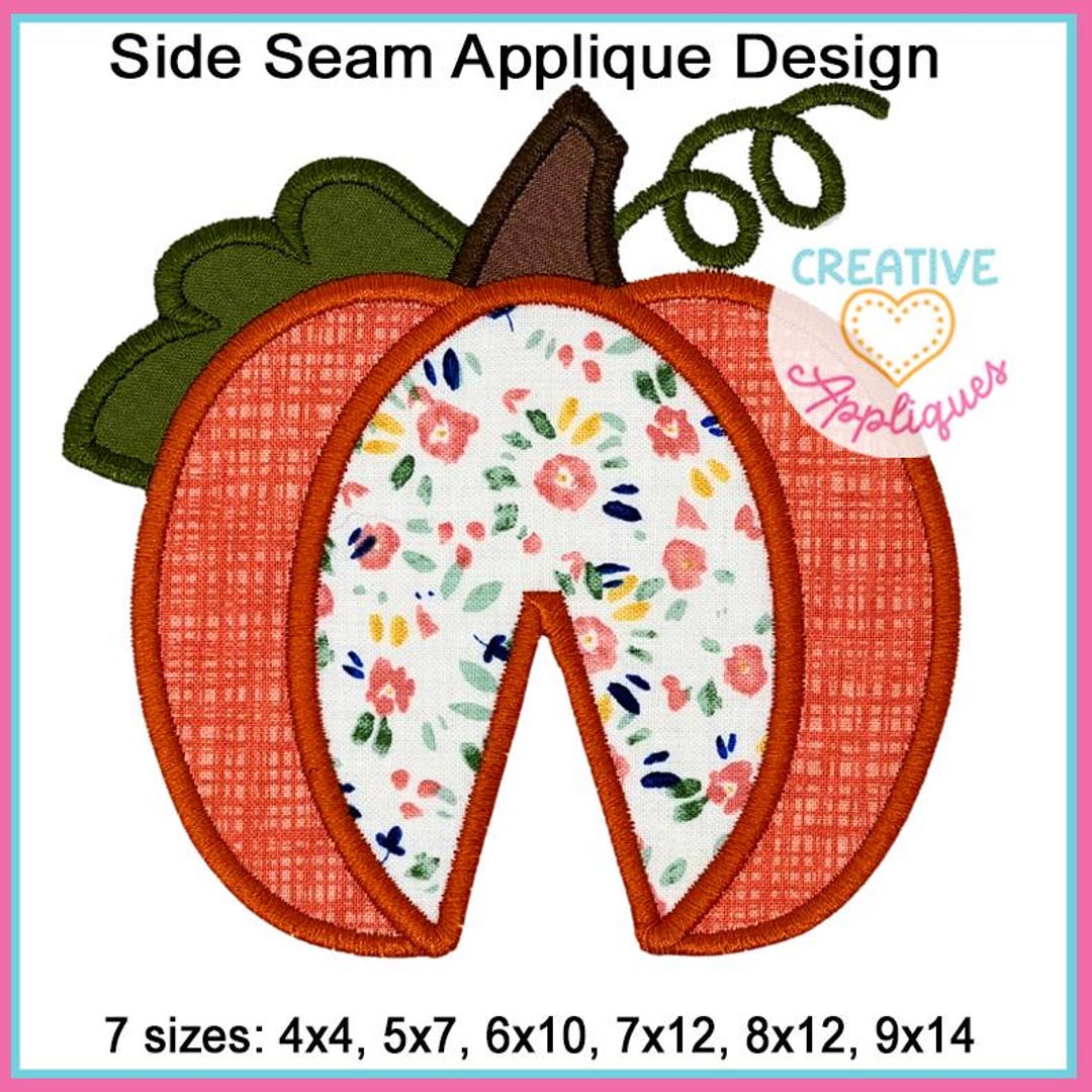 Pumpkin Side Seam Applique Machine Embroidery Design, Side Seam ...