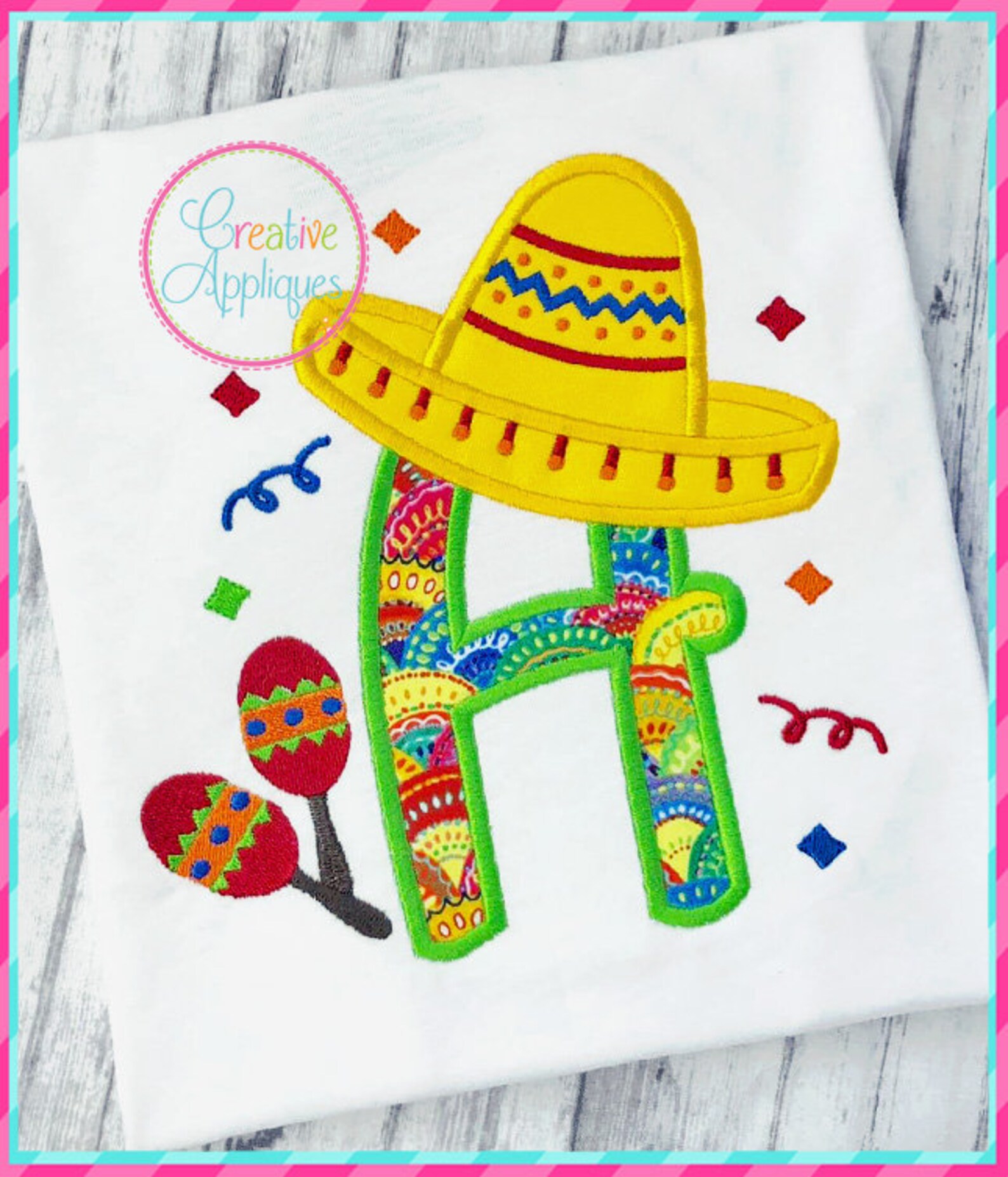 EXCLUSIVE SET Sombrero Alphabet Applique Digital Machine - Etsy