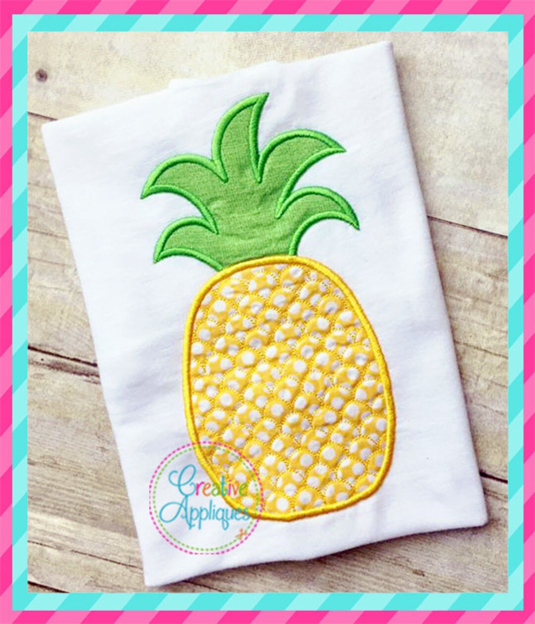 Pineapple Digital Machine Embroidery Applique Design 4 Sizes, Pineapple ...