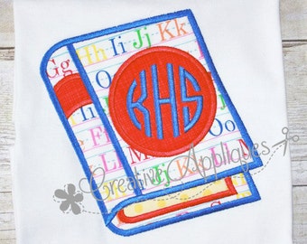 Raggy Applique Open Book Machine Embroidery Design 4 Sizes - Etsy