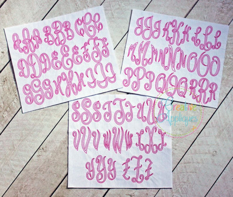 6 SIZES Empire Floss Embroidery Alphabet Font Digital Machine ...