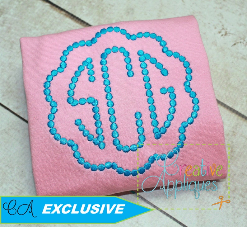 Natural Circle Beaded Dot Embroidery Monogram Alphabet Font | Etsy