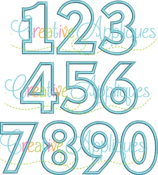 Block Number Set Applique Digital Machine Embroidery Design 6 - Etsy