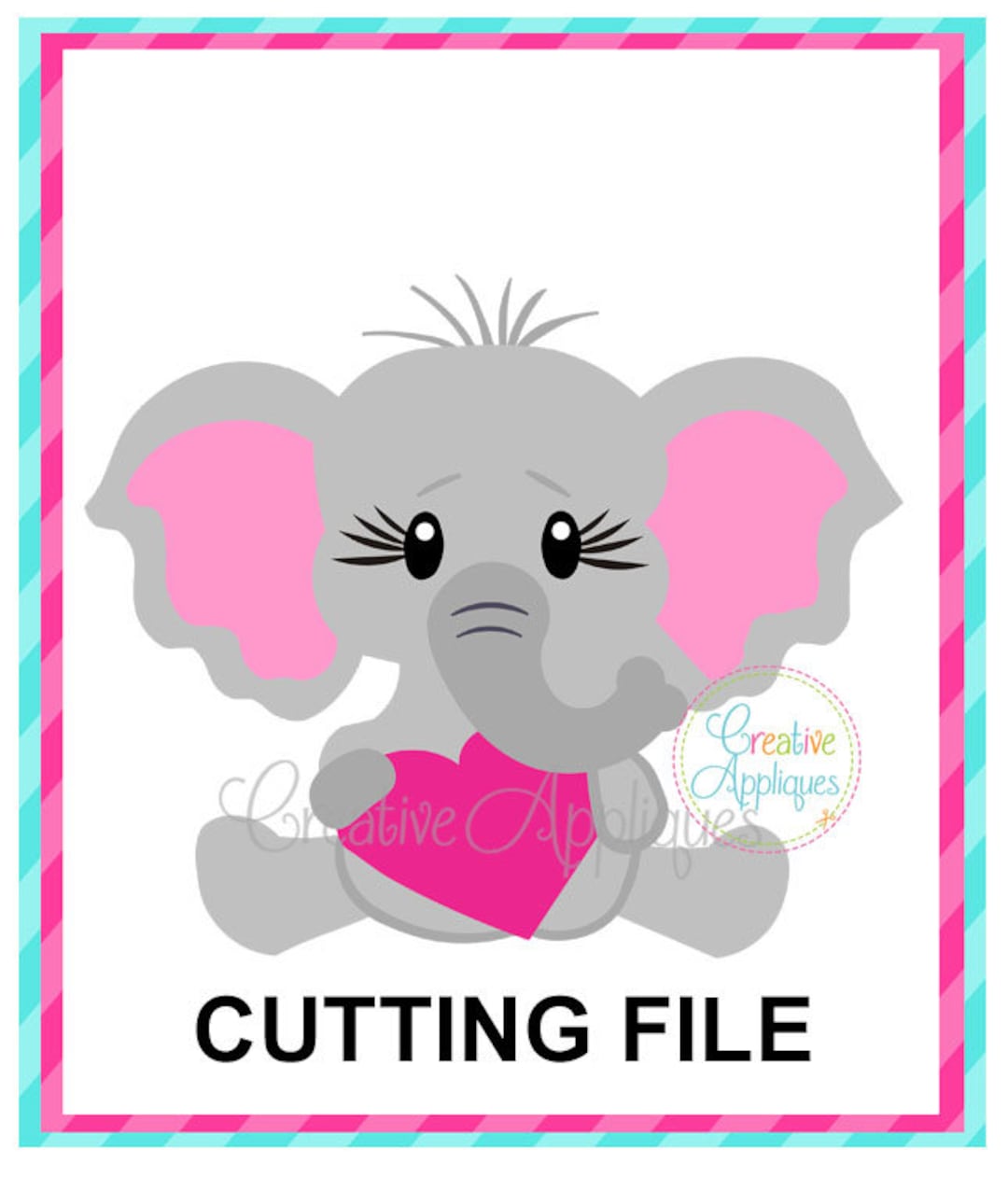 Valentine Elephant SVG Cutting File, Elephant Svg, Elephant Cut File ...