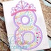 Princess Crown Birthday Number 8 Machine Embroidery Applique Design 4 ...
