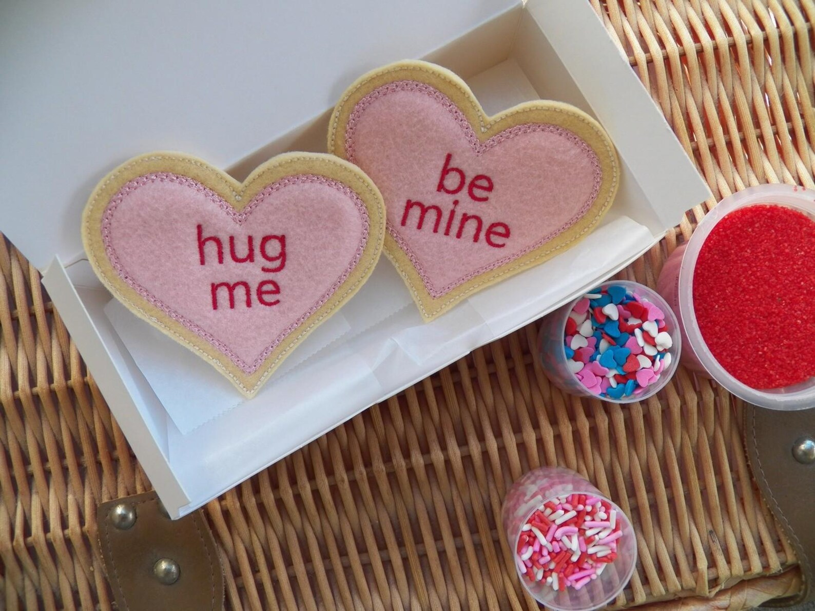 Conversation Heart Cookie in the Hoop Machine Embroidery Design, in the ...
