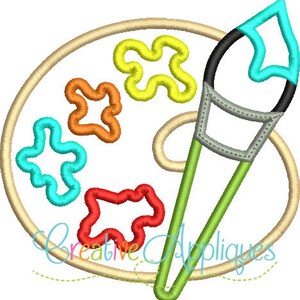 Paint Palette Digital Machine Embroidery Design 4 Sizes - Etsy