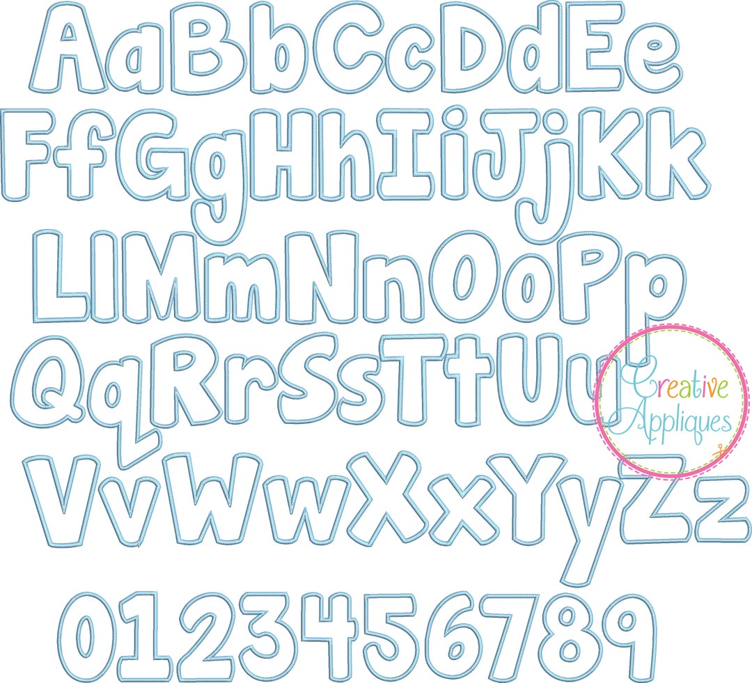 Manatee Applique Alphabet Letter Set A-Z Applique Machine Embroidery ...