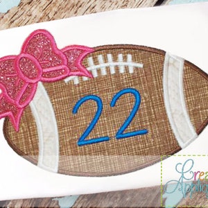 Football Bow Monogram Applique Digital Machine Embroidery Design 4 ...