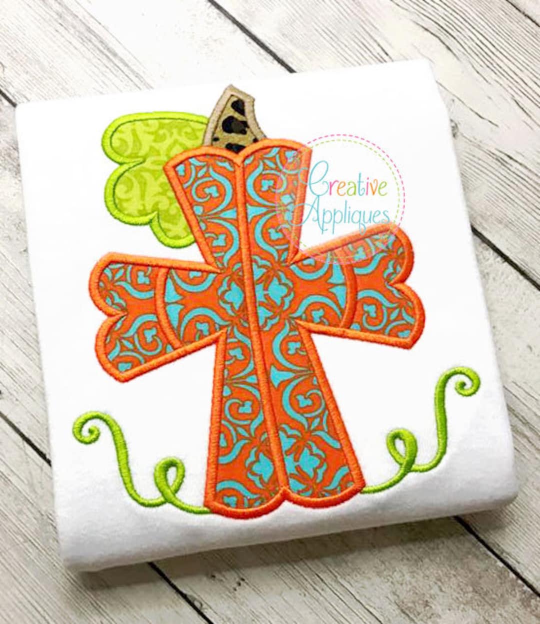 Pumpkin Cross Digital Machine Embroidery Applique Design 4 Sizes ...