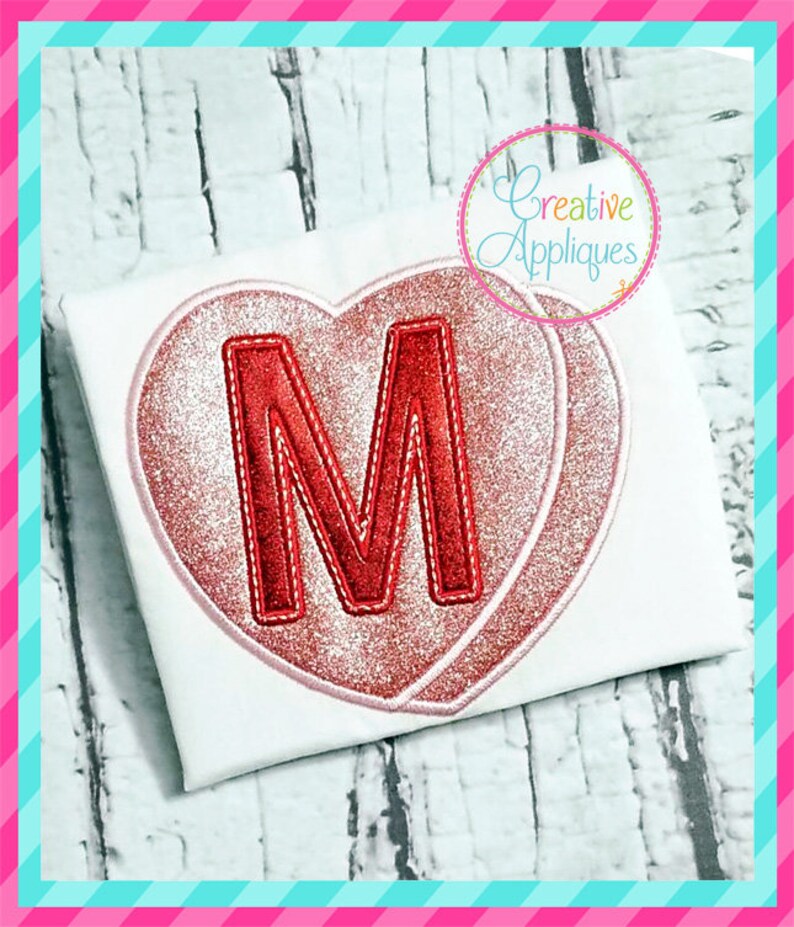 Candy Heart Applique Alphabet Letter Set A-Z Machine | Etsy