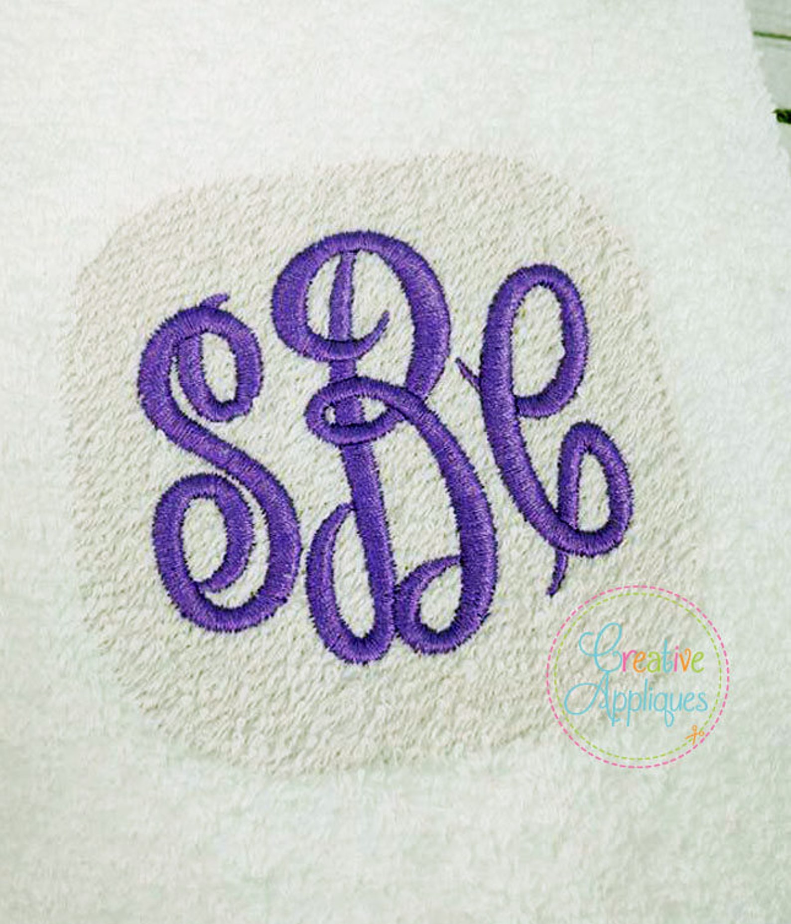Nap Loft Pile Down Square Monogram Frame Digital Machine Embroidery ...
