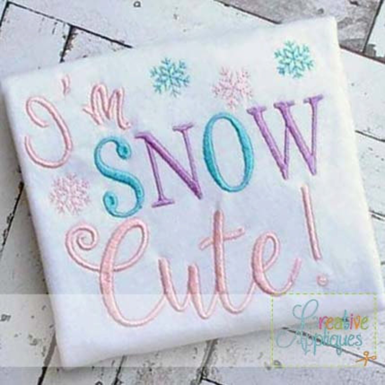 I'm Snow Cute Digital Machine Embroidery Applique Design 4 Sizes - Etsy