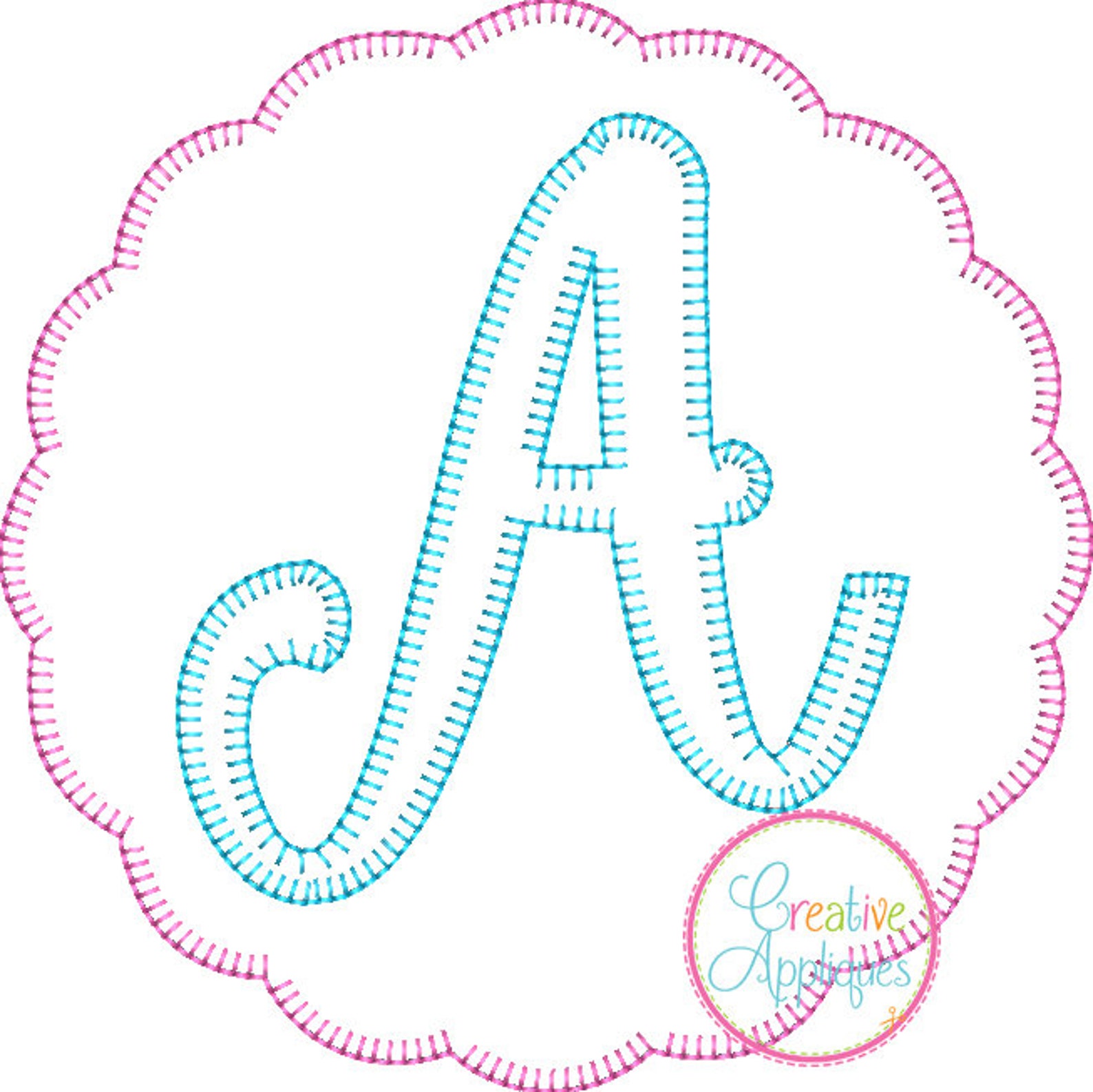 Blanket Stitch Scallop Circle Applique Alphabet Letters A Thru - Etsy